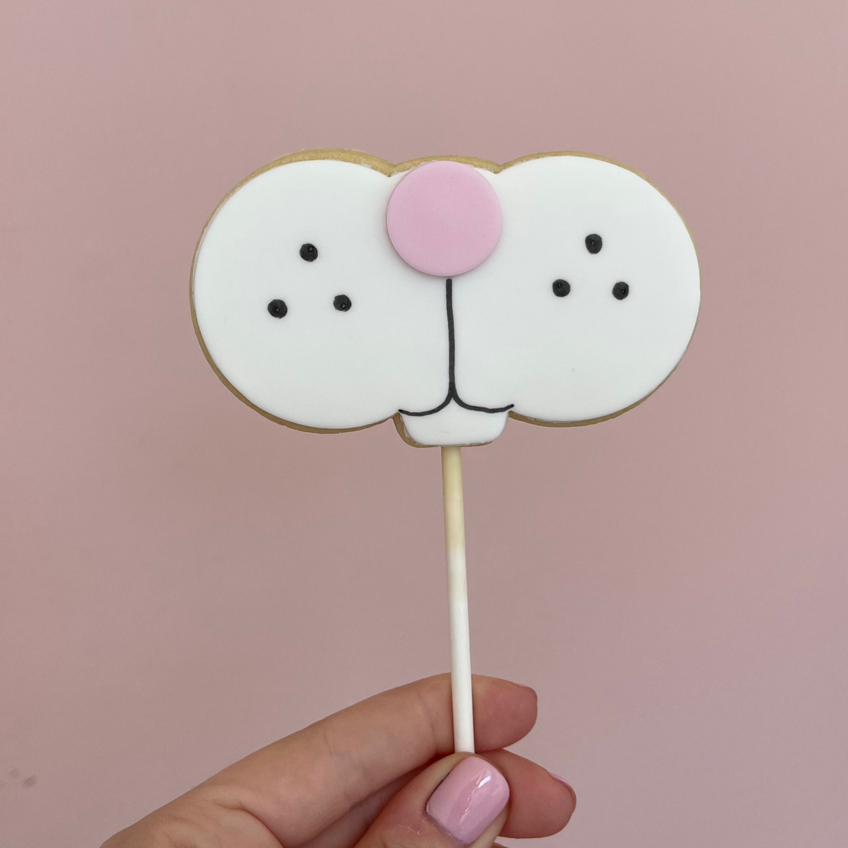 Easter bunny nose POP! — Monogram Cookies